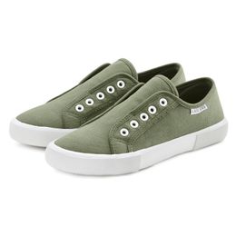 Lascana Damen Sneaker "Slip-On-Sneaker", Gr. 39, gr&uuml;n, Obermaterial: 100% Textilmaterial. Decksohle: 100% Textilmaterial. Futter: 100%