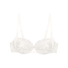 Triumph Damen Balconette-BH "Wild Gardenia Florale", Gr. 70, wei&szlig;, Microtouch, Obermaterial: 53% Lyocell, 17% Elasthan, 16% Polyester, 11% Polyamid,