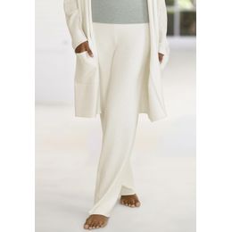 Lascana Damen Strickhose, Gr. 44, beige, Feinstrick, Obermaterial: 50% Viskose (LENZING ECOVERO ), 28% Polyester, 22% Polyamid, meliert, Hosen,