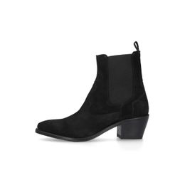 Henry Stevens Damen Chelseaboots "Marla WCB", Gr. 38,5schwarz, Kalbsvelours, Schuhe, Damen Stiefelette mit Absatz handgefertigt, Lederschuh