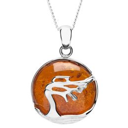 OSTSEE-SCHMUCK Damen Kette mit Anh&auml;nger "- Windfl&uuml;chter 21 mm - Silber 925/000 - Bernstein", 45, Silber 925 (Sterlingsilber), silber, Silber 925
