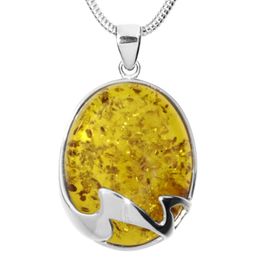 OSTSEE-SCHMUCK Damen Kette mit Anh&auml;nger "- Wencke - Silber 925/000 - Bernstein", 42, Silber 925 (Sterlingsilber), silber, Silber 925