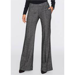 bonprix Marlenehose Petite, grau, Gr.42, Attraktive Hose mit weitem Bein in Petite.