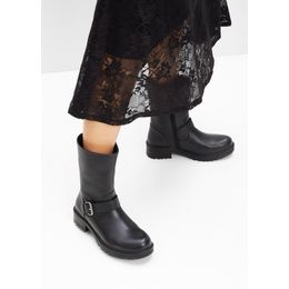 bonprix Stiefel, schwarz, Gr.38, Sch&ouml;ner Winterstiefel im Casual-Look, aus Vegan
