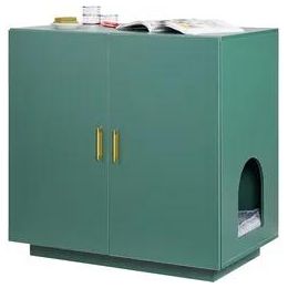 VEVOR Katzenschrank, 800x500x790 mm Katzenklo Schrank, Katzenkommode aus Holz mit Bel&uuml;ftungsl&ouml;chern, Katzenhausm&ouml;bel mit Doppelt&uuml;r, Beistelltisch, passend f&uuml;r die meisten Katzentoiletten