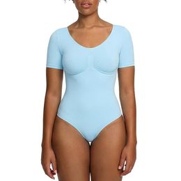 Cfab By Creamy Fabrics Shaping Bodysuit 'T-Shirt Bodysuit Sculpting Shapewear mit String' female Blue size 5XL