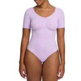 Cfab By Creamy Fabrics Shaping Bodysuit 'T-Shirt Bodysuit Sculpting Shapewear mit String' female Purple size XS