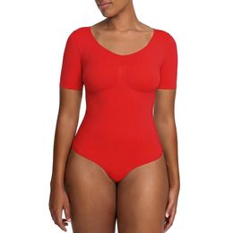 Cfab By Creamy Fabrics Shaping Bodysuit 'T-Shirt Bodysuit Sculpting Shapewear mit String' female Red size XS