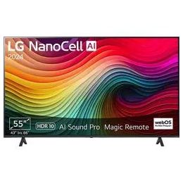 LG 55NANO81T6A NanoCell TV (Flat, 55 Zoll / 139 cm, UHD 4K, SMART TV, webOS 24 mit ThinQ)