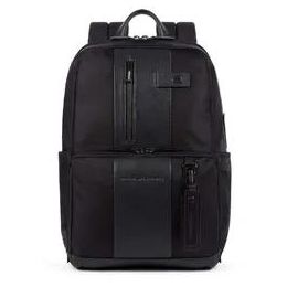 Piquadro Brief 2 Laptoprucksack aus rezykliertem Stoff, BagMotic Schwarz