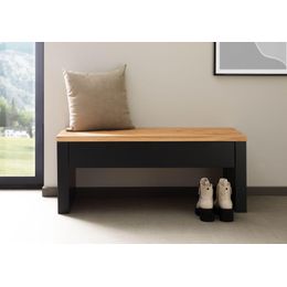 Garderobenbank Wildeiche 110x42x45 natur lackiert / ge&ouml;lt KITZB&Uuml;HEL #133