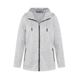 Ulla Popken Zip-Up Hoodie female Grey size 62-64