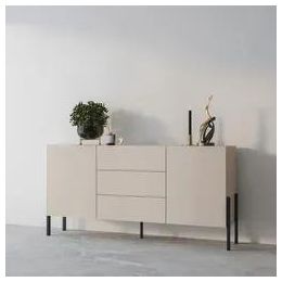 Sideboard OTTO HOME "Jukon, Breite 150 bzw.180 cm, moderne grifflose Kommode", beige (kaschmir), B:180cm H:90cm T:40cm, Sideboards, Sideboard, Schubladenschrank 2 T&uuml;ren/3 Schubk&auml;sten, push-to-open-Funktion