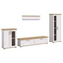 Wohnwand Home Affaire "Cosenza", sibu l&auml;rche nachbildung, B:316cm H:161cm T:40cm, Kastenm&ouml;bel-Sets, Wohnwand, Cosenza, Breite: 336 cm,2xVitrine,Lowboard, Wandboard