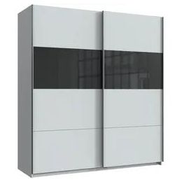 Schwebet&uuml;renschrank wimex "Bramfeld TOPSELLER Kleiderschrank", schwarz (wei&szlig;, absetzung schwarzglas), B:180cm H:198cm T:64cm, Schr&auml;nke, Schwebet&uuml;renschrank, mit Glaselementen und zus&auml;tzlichen Einlegeb&ouml;den
