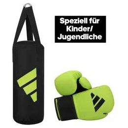 Boxsack Adidas PERFORMANCE "Youth Boxing Kit", schwarz (schwarz, gr&uuml;n), Boxs&auml;cke, B/H/L: 20cm x 53cm x 20cm, B:20cm H:53cm L:20cm &Oslash;:26cm