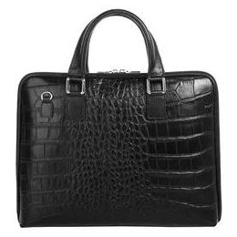 Aktentasche CLUTY, Damen, Gr. B/H/T: 30cm x 25cm x 5cm onesize, schwarz, Leder, gl&auml;nzend, Taschen, echt Leder, Made in Italy
