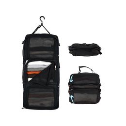 TRAVEL DUDE Reisetasche 'Hanging Packing Cube mit Kompression, H&auml;ngende Packw&uuml;rfel f&uuml;r Rucksack und Koffer, Reise Regal in Schwarz' Damen Gr&ouml;&szlig;e One 