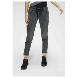 Jogg Pants Kangaroos, Damen, Gr. 34, N-Gr, grau (grau used), Denim/Jeans, Obermaterial: 59% Baumwolle, 40% Polyester, 1% Elasthan, Destroyed-Effekte, figurbetont lang, Jeans Jogg Jeans Treggings, entspannte Passform, Topseller