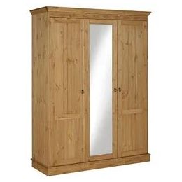 Kleiderschrank OTTO HOME "Indra", beige (natur), B:145cm H:187cm T:54cm, Massivholz, Schr&auml;nke, Kleiderschrank, aus massiver Kiefer, mit Spiegel bei der 3- und 5trg.Variante, Topseller