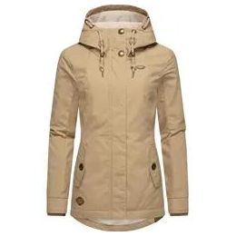 Winterjacke Ragwear "Monade", Damen, Gr. S (36), beige (dunkelbeige), Obermaterial: 65% Polyester, 35% Baumwolle; Futter: 100% Polyester; Wattierung: 100% Polyester, figurbetont Po-bedeckend, verstellbar Rippstrickb&uuml;ndchen mit Druckknopf, Jacken Winterjacke, Damen Winterparka mit Kapuze und m. Fleece gef&uuml;ttert