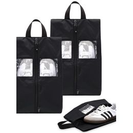 TRAVEL DUDE Travel Bag 'Schuhtaschen Set 2 Teilig aus recycelten Plastikflaschen, Schuhbeutel Organizer' female Black size One Size
