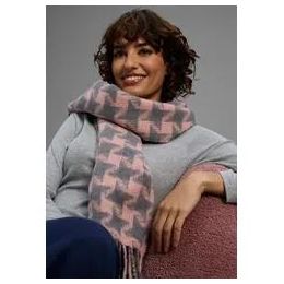 Modeschal Laura Scott, Damen, rosa, hellgrau, Web, Obermaterial: 100% Polyester, gemustert, Modet&uuml;cher, im tollen Stern-Design in verschiedenen Farben - NEW