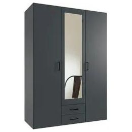 Dreht&uuml;renschrank wimex "Mugano", grafit, griffe schwarz, B:120cm H:185cm T:54cm, Holzwerkstoff, Schr&auml;nke, Dreht&uuml;renschrank, wahlweise mit oder ohne Spiegel, mit Schubladen