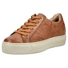 Sneaker Paul Green "Paul Green Sneaker Glattleder", Damen, Gr. 38, braun (cognac), Glattleder, Schuhe Sneaker