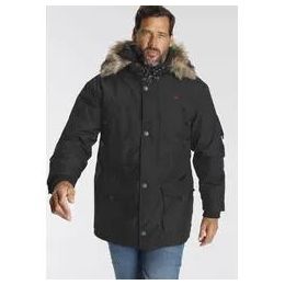MAN'S WORLD Parka MAN'S WORLD, Herren, Gr. M (48/50), schwarz, Obermaterial: 100% Polyester. Besatz: 80% Polyacryl, 20% Polyester. B&uuml;ndchen: 100% Polyester. Futter: 100% Polyester. Wattierung: 100% Polyester, normal, Strickb&uuml;ndchen mit Klettverschluss, Jacken Parka, f&uuml;r die kalte Jahreszeit, strapazierf&auml;hig und schnelltrocknend