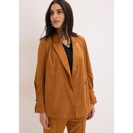 bonprix Velourslederimitat Blazer, braun