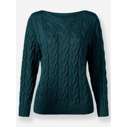 WITT Damen Pullover mit U-Boot-Ausschnitt, petrol, Gr&ouml;&szlig;e 50