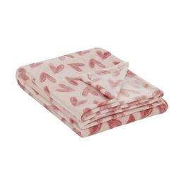CS Schmal como Plaid Herzen rosa/pink Synthetik Ma&szlig;e (cm): B: 130 Accessoires > Decken > Wohndecken &raquo; Sofa DE