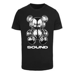 Mister Tee T-Shirt 'Feel The Sound Chrome Bear' Herren Gr&ouml;&szlig;e XXXL grau / schwarz / wei&szlig;