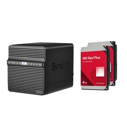 Synology DiskStation DS423 4 Einsch&uuml;be NAS-Server Leergeh&auml;use + 2x WD Red SATA 3.5" HDD 4TB Festplatte
