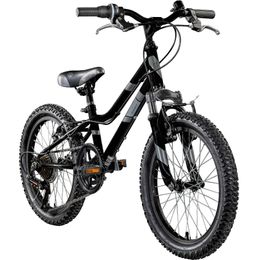 Galano GA20 Kinderfahrrad 18 Zoll ab 5 Jahre 115 - 130 cm M&auml;dchen Jungen Fahrrad Mountainbike schwarz/grau