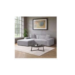 Home Deluxe Ecksofa AMELIO Cord Grau Links - 240 x 178 cm