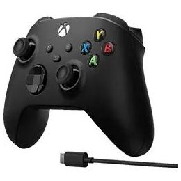 Microsoft Wireless Controller + USB C Kabel Schwarz f&uuml;r PC, Xbox One, Series S, X