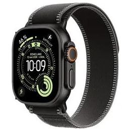 Apple Watch Ultra 3 GPS + Cellular 49, 2025 Smartwatch Titangeh&auml;use Polyester/Nylon, 130-180 mm, Schwarz/Kohlegrau