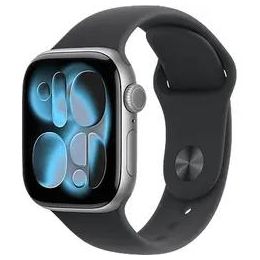 Apple Watch Series 11 Cellular 42, 2025 Smartwatch Aluminiumgeh&auml;use Fluorelastomer, 130-180 mm, Space Grau/Schwarz