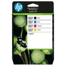 HP 937 4er-Pack CMYK Original Druckerpatrone Schwarz, Cyan, Magenta, Gelb