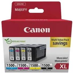 Canon PGI-1500XL BK/C/M/Y Multipack Tintenpatrone Schwarz, Cyan, Magenta, Gelb