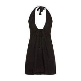 LSCN BY LASCANA Neckholderkleid schwarz Gr. 38 f&uuml;r Damen. Mit tiefer V-Ausschnitt. Figurumspielend