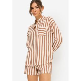 LSCN BY LASCANA Shorty mehrfarbig Gr. 48/50 f&uuml;r Damen. Mit Markenlabel, Allover-Druck. Oversize. Nachhaltig.