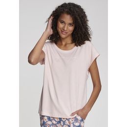VIVANCE DREAMS BY LASCANA Pyjamaoberteil pink Gr. 32/34 f&uuml;r Damen. Rundhals und Druck. Nachhaltig.