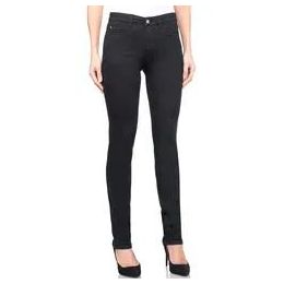 Slim-fit-Jeans WONDERJEANS "Classic", Damen, Gr. 40, L&auml;nge 32, schwarz (schwarz denim), Denim/Jeans, Obermaterial: 65% Baumwolle, 29% Polyester, 6% Elasthan, Abriebeffekte, figurbetont kn&ouml;chellang, Jeans Slim-fit-Jeans, Klassischer gerader Schnitt