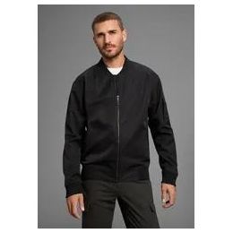 Bomberjacke Bruno Banani, Herren, Gr. 5XL (62), schwarz, Web, Obermaterial: 100% Polyester. Futter: 100% Polyester, unifarben, normal h&uuml;ftlang, B&uuml;ndchen, Jacken Bomberjacke, Blouson mit Stehkragen, leichte &Uuml;bergangsjacke