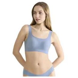 Bustier Sloggi "ZERO Feel 2.0 Top", Damen, Gr. XS, N-Gr, blau (chambray), Single Jersey, Obermaterial: 76% Polyamid, 24% Elasthan, BHs Bustier, nahtlos und unsichtbar