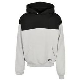 Rundhalspullover Urban Classics "Urban Classics Herren Upper Block Hoody", Herren, Gr. L, lightasphalt, schwarz, 65% Baumwolle, 35% Polyester, mehrfarbig, loose fit, ohne Ausschnitt, Pullover Rundhalspullover