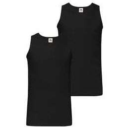 Tanktop Fruit of the Loom, Herren, Gr. L, schwarz, Single Jersey, Obermaterial: 100% Baumwolle, unifarben, schmal h&uuml;ftbedeckend, Rundhals, Tops Tanktop, aus reiner Baumwolle